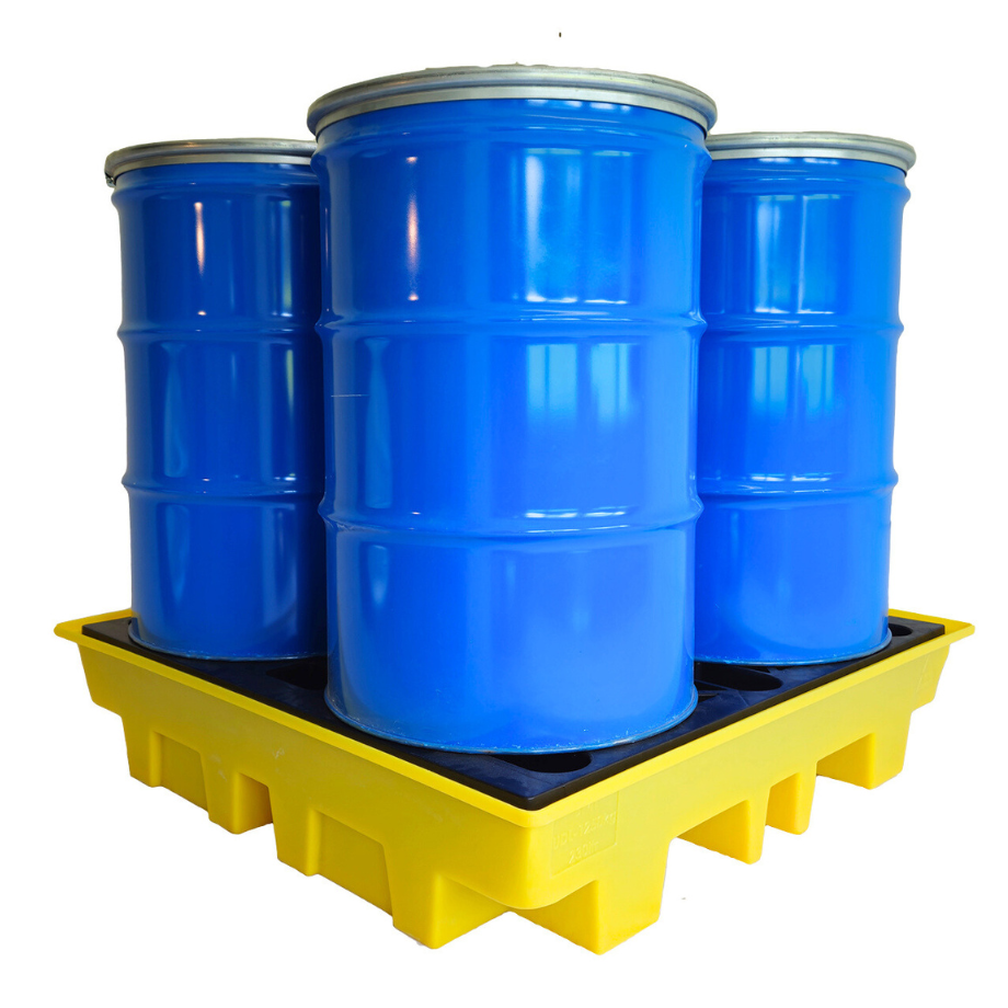 Low Profile Plastic Drum Spill Pallet (For 4 Drums) – Emtez
