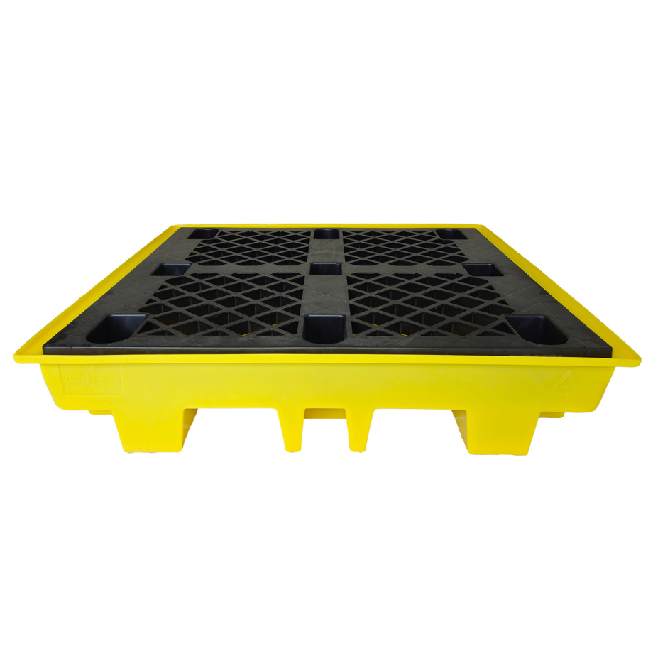 Low Profile Plastic Drum Spill Pallet (For 4 Drums) – Emtez