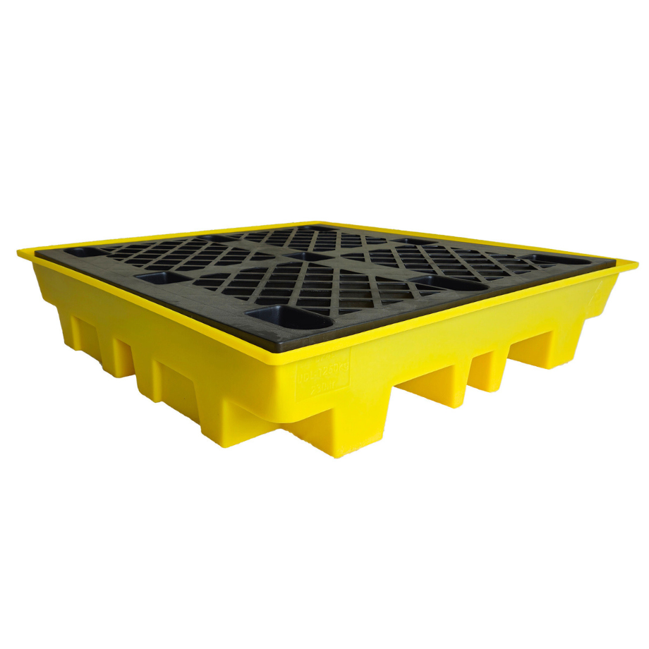 Low Profile Plastic Drum Spill Pallet (For 4 Drums) – Emtez