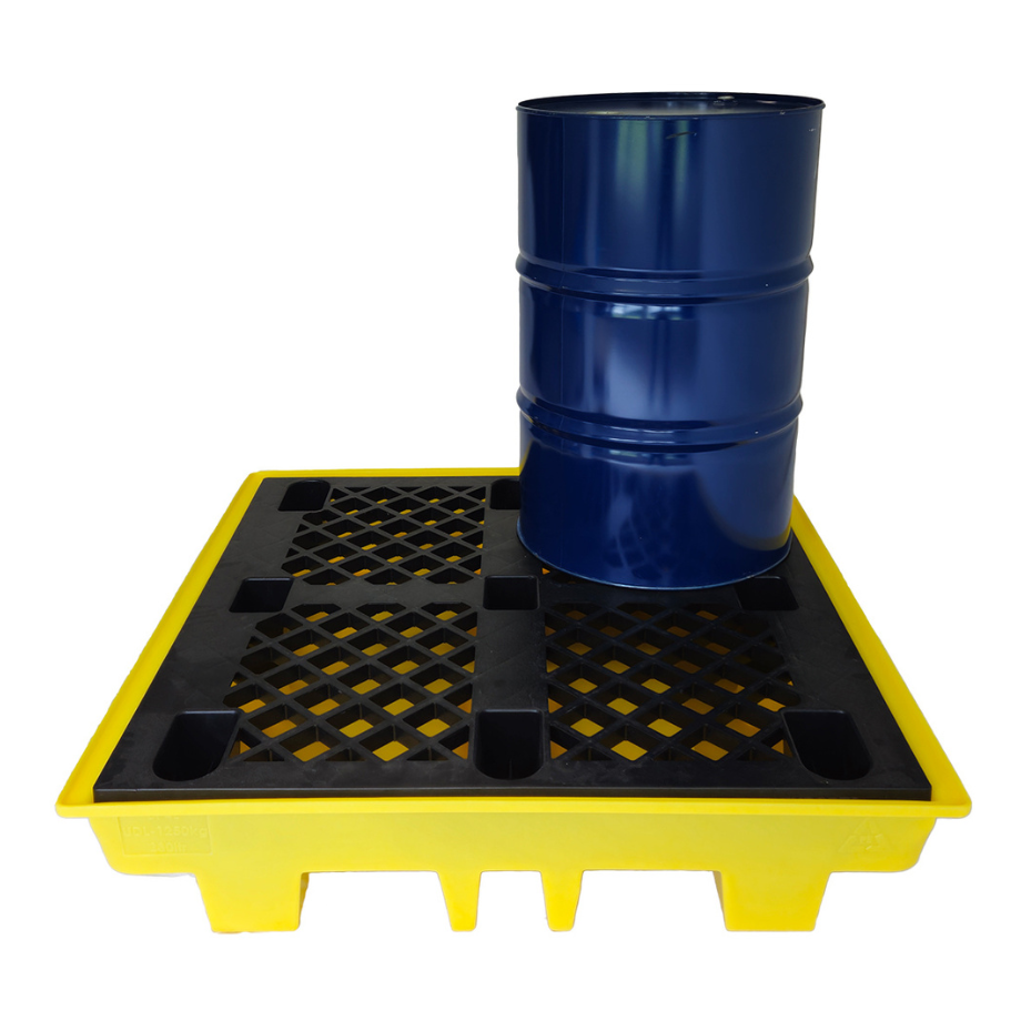 Low Profile Plastic Drum Spill Pallet (For 4 Drums) – Emtez