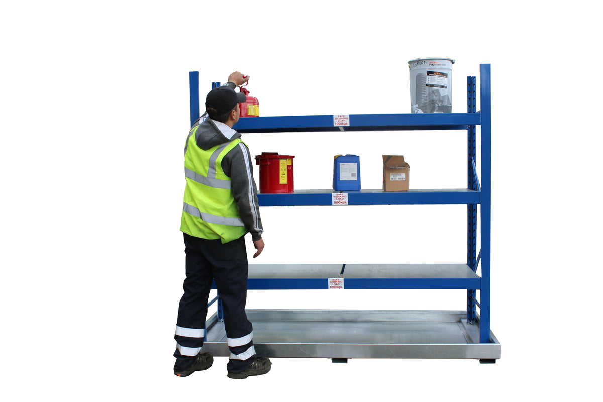 Self Assembly Bunded Racking (80ltr Sump Capacity) – Emtez